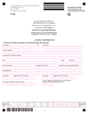 Fillable Online Proof of Claim and Release - Form A - AIG-Caremark Class Action ... Fax Email ...