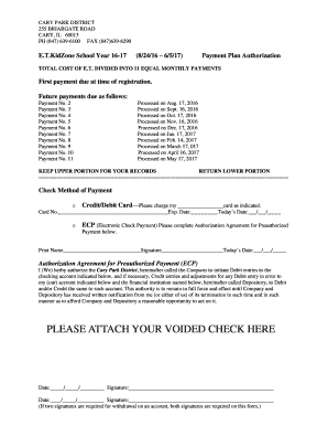 Fillable Online PLEASE ATTACH YOUR VOIDED CHECK HERE - Cary Park ...