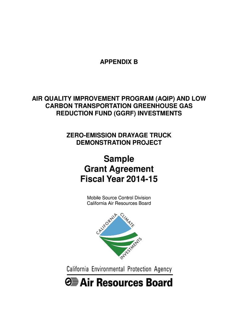 Fillable Online arb ca Sample Grant Agreement - Air Resources Board - California Fax Email Print ...