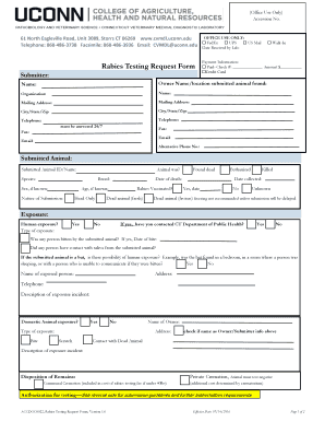 Fillable Online cvmdl uconn Rabies Testing Request Form - Connecticut ...