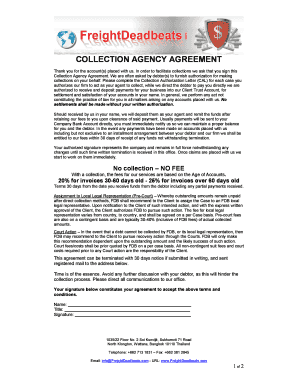 Fillable Online COLLECTION AGENCY AGREEMENT Fax Email Print - pdfFiller