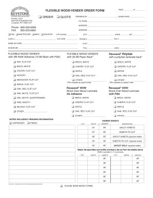 Fillable Online ORDER / QUOTE FORMS - keystonewood.com Fax Email Print - pdfFiller