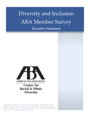 Fillable Online ABA Member Survey Fax Email Print - pdfFiller