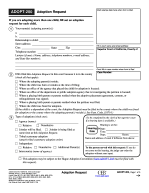 Fillable Online ADOPT-200 Adoption Request. Fillable Editable and ...