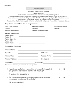Fillable Online VA Cialis For BPH PA Form Fax Email Print - pdfFiller