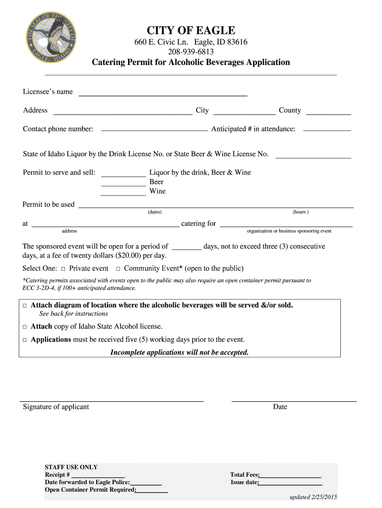 Fillable Online City of Eagle, Idaho Fax Email Print - pdfFiller