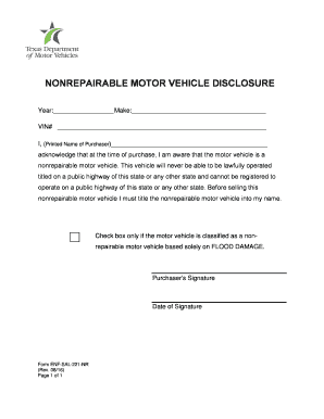Fillable Online txdmv Salvage Motor Vehicle Disclosure Fax Email Print ...