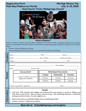 Fillable Online Radius 16 MH Registration Form Fax Email Print - pdfFiller