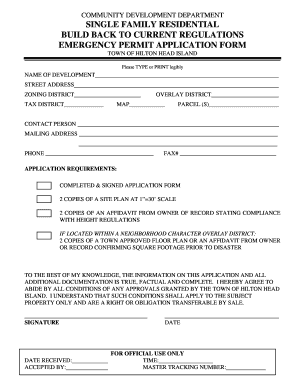 Fillable Online hiltonheadislandsc Single Family Residential Build Back ...