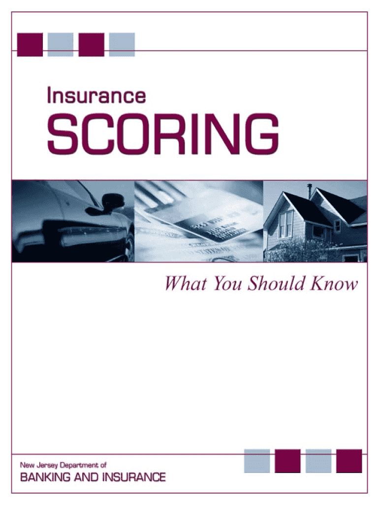 Fillable Online nj Insurance Scoring in New Jersey - State.NJ.us - nj ...