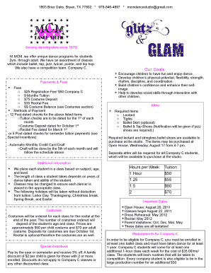 Fillable Online MCM Studio Registration Form 2011-2012 Fax Email Print ...