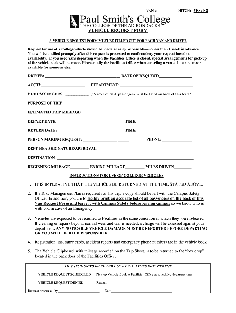 Fillable Online paulsmiths VAN #: - paulsmiths Fax Email Print - pdfFiller