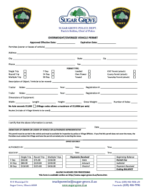 Fillable Online SUGAR GROVE POLICE DEPT Fax Email Print - pdfFiller