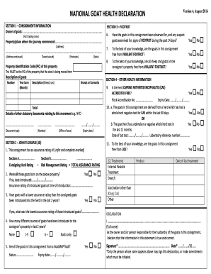 Fillable Online NATIONAL SHEEP HEALTH STATEMENT ) Attached to ...