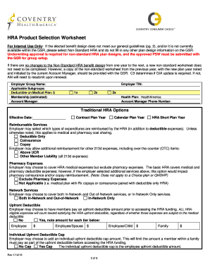 Fillable Online The Basic HRA General Guidelines & Pricing HRA ...