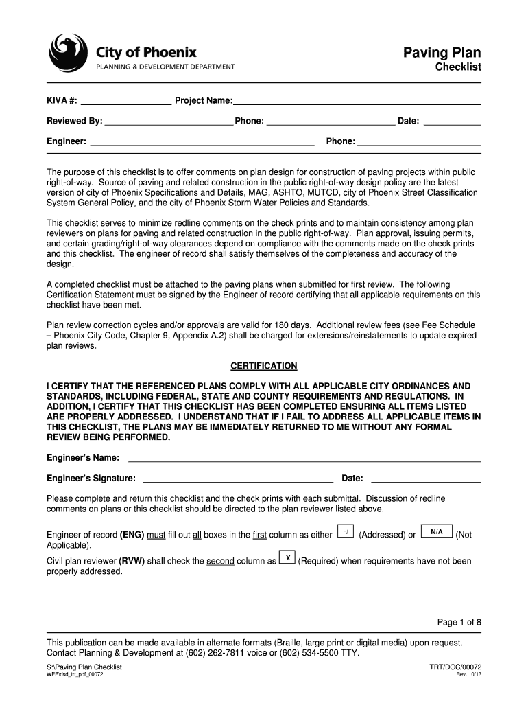 Fillable Online phoenix Paving Plan Fax Email Print - pdfFiller