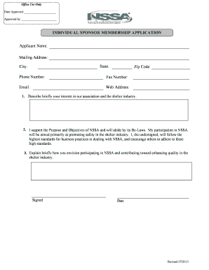 Fillable Online nssa indiv sponsor.doc Fax Email Print - pdfFiller