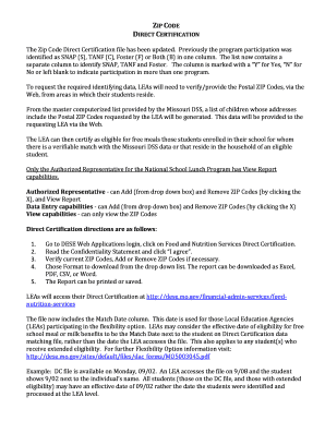 Fillable Online dese mo DIRECT CERTIFICATION - dese mo Fax Email Print ...