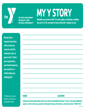 Fillable Online ymcacw MY Y STORY - ymcacw Fax Email Print - pdfFiller