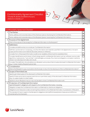 Fillable Online lexisnexis Confidentiality Agreement Checklist Fax ...