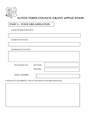 Fillable Online alton gov Grants Application Form - Alton Town Council - alton gov Fax Email ...