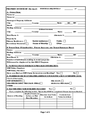 Fillable Online PROPERTY INVENTORY (Revised) Fax Email Print - pdfFiller