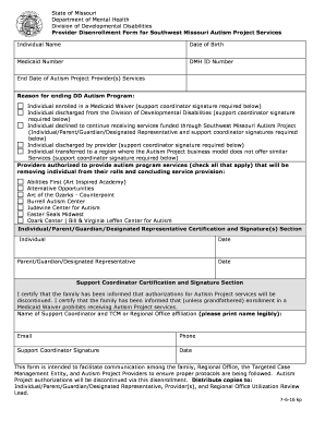 Fillable Online dmh mo DMH ID Number Fax Email Print - pdfFiller