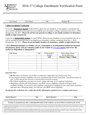 Enrollment Verification Form Templates - Page 2 | pdfFiller