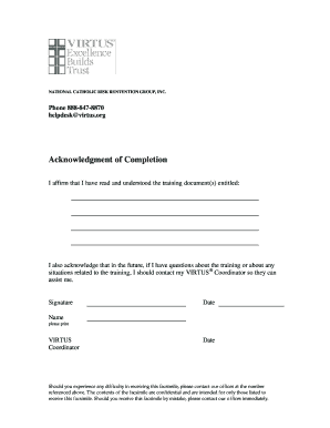 Fillable Online Acknowledgment of Completion.doc Fax Email Print ...