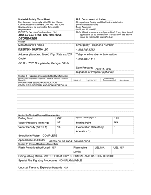 Fillable Online MSDS SHEET-AUTOMOTIVE DEGREASER - Kleentech Solutions ...