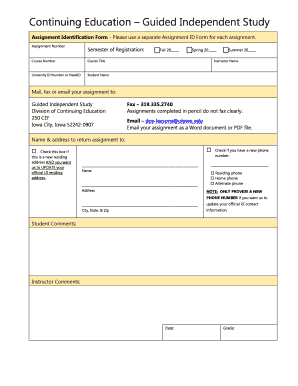 Fillable Online continuetolearn uiowa Study Guide Assignment ID. Template Fax Email Print ...