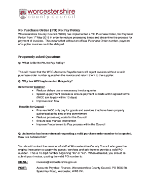 Fillable Online No Purchase Order (PO) No Pay Policy Fax Email Print ...