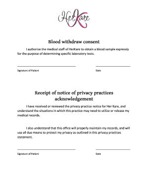 Fillable Online Blood withdraw consent Fax Email Print - pdfFiller