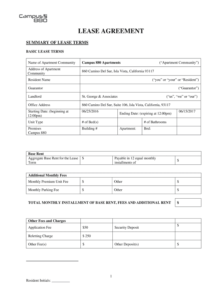 Fillable Online BASIC LEASE TERMS Fax Email Print PdfFiller fillable-online-basic-lease-terms-fax-email-print-pdffiller