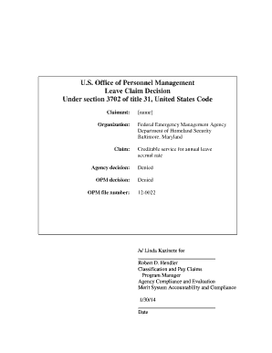 Fillable Online opm Organization: - opm Fax Email Print - pdfFiller