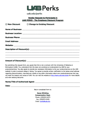 Fillable Online uab Vendor Request to Participate in Fax Email Print ...