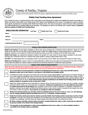 Fillable Online fairfaxcounty Mobile Food Vending Zone Agreement Fax ...