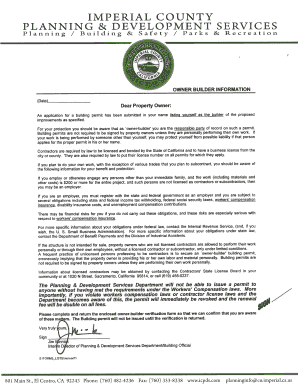 Fillable Online OWNER-BUILDER VERIFICATION Fax Email Print - pdfFiller