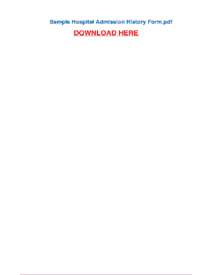 Fillable Online Sample Hospital Admission History Form - Pdfsdocuments ...