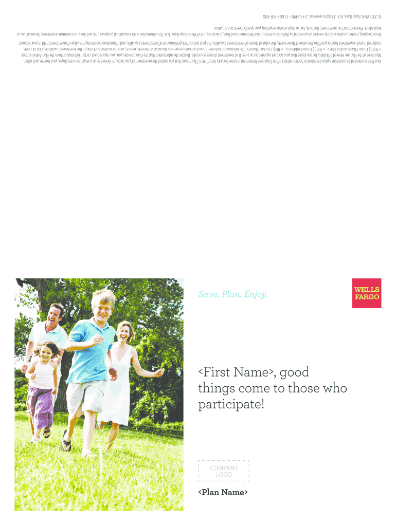 Fillable Online Enrollment materials - Wells Fargo Employee ...