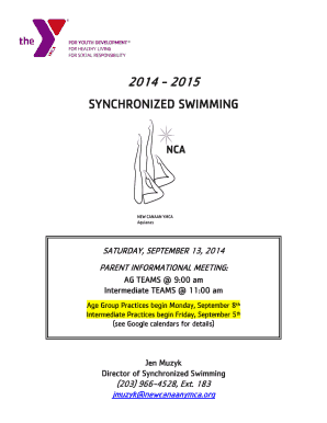 Fillable Online NEW CANAAN YMCA AQUIANAS SYNCHRONIZED SWIM TEAM Fax Email Print - pdfFiller