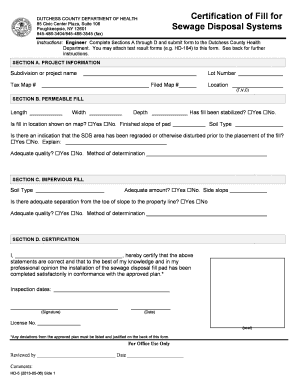 Fillable Online co dutchess ny Certification of Fill for - co dutchess ...