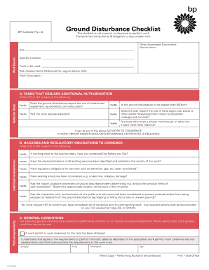 Fillable Online Ground Disturbance Checklist Fax Email Print - pdfFiller