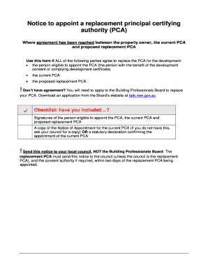 Fillable Online Notice to appoint a replacement principal certifying ...