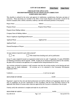 Fillable Online RESUBDIVISIONS/FINAL PLATS AND PLATS OF CORRECTION Fax ...