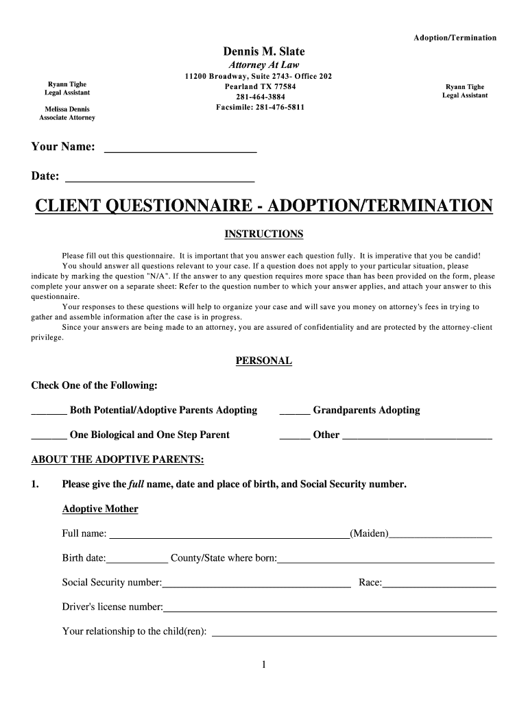 Fillable Online Adoption/Termination Fax Email Print - pdfFiller