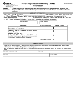 Fillable Online dmv virginia Vehicle Registration Withholding Credits ...