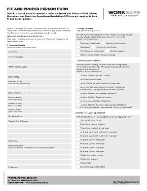 Fillable Online Fit and Proper Person - Form - Worksafe Fax Email Print ...