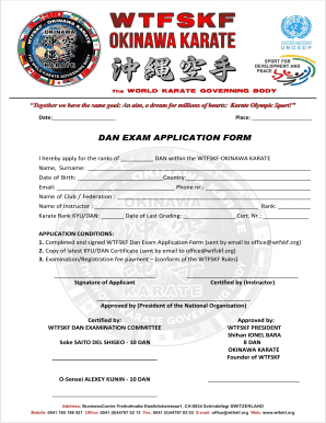 Fillable Online wtfskf DAN EXAM APPLICATION FORM - WTFSKF - wtfskf Fax ...