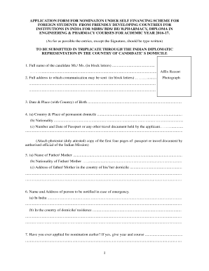 Fillable Online application forms - High Commission of India, Kuala Lumpur Fax Email Print ...